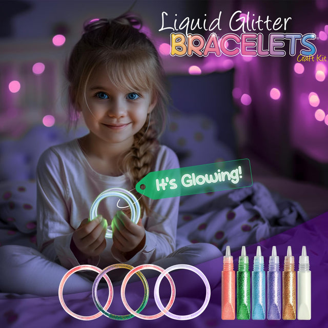 Make Your Own Glitter Water Bracelet Glow in The Dark Bracelets – Piano ...