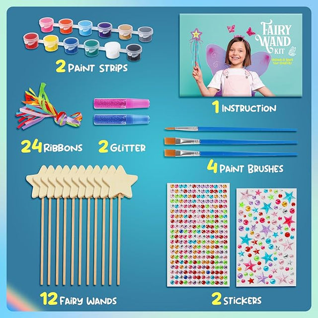 12 Sets Make Your Own Wooden Princess Wand Craft Kit | Piano Potato ...